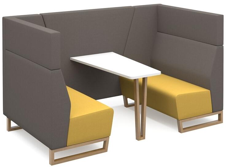 Encore² Open High Back 4 Person Meeting Booth with Table - Office ...
