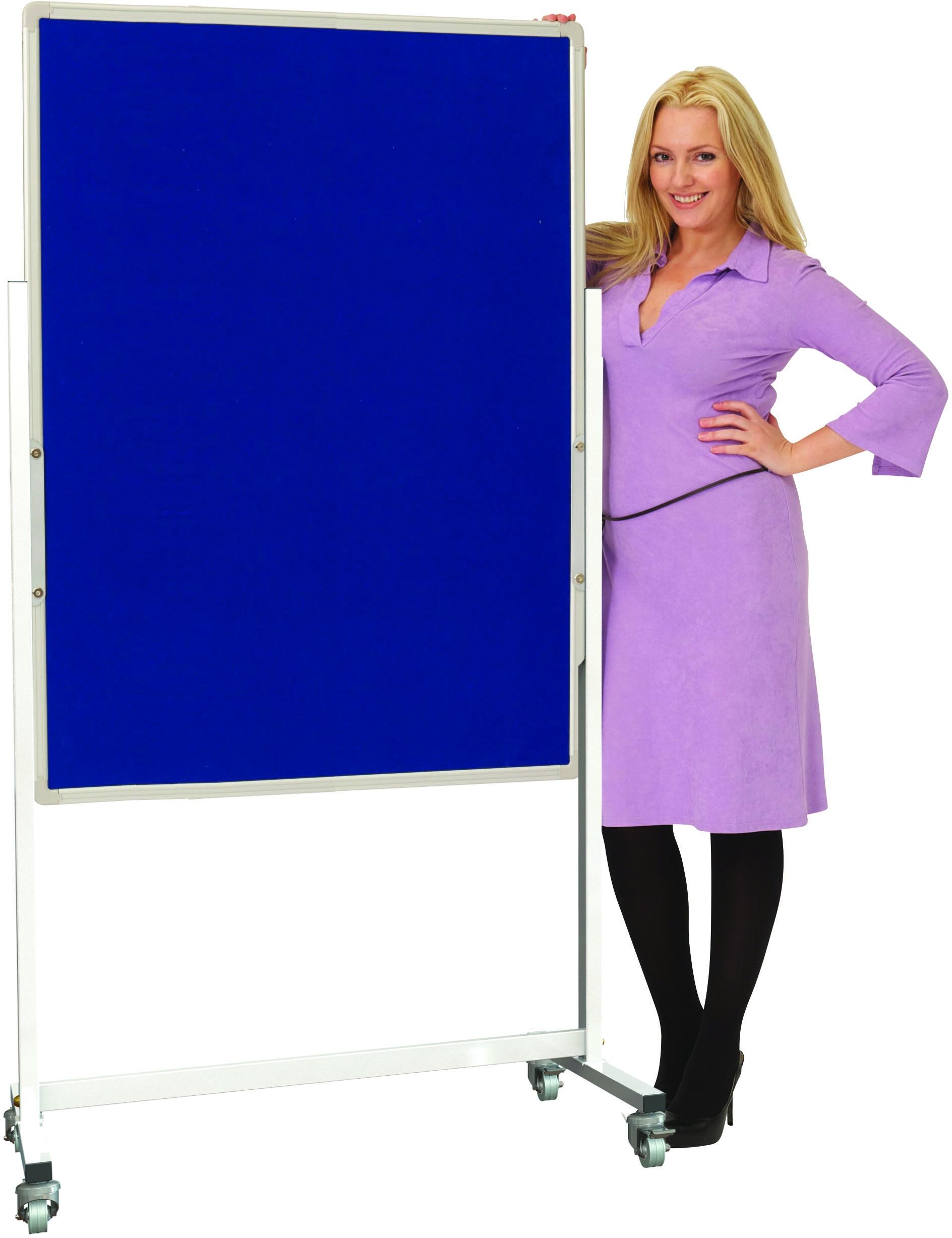 Spaceright Mobile Noticeboard - Fire Retardant, Adjustable Height ...