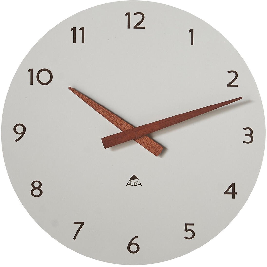 Dams Orbit Wall Clock 300mm - Walnut & White - Office Furniture Direct