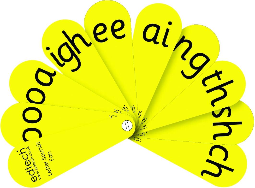 Edtech Synthetic Phonic Fans - Stage 3, Pack of 6, 115mm - Office ...