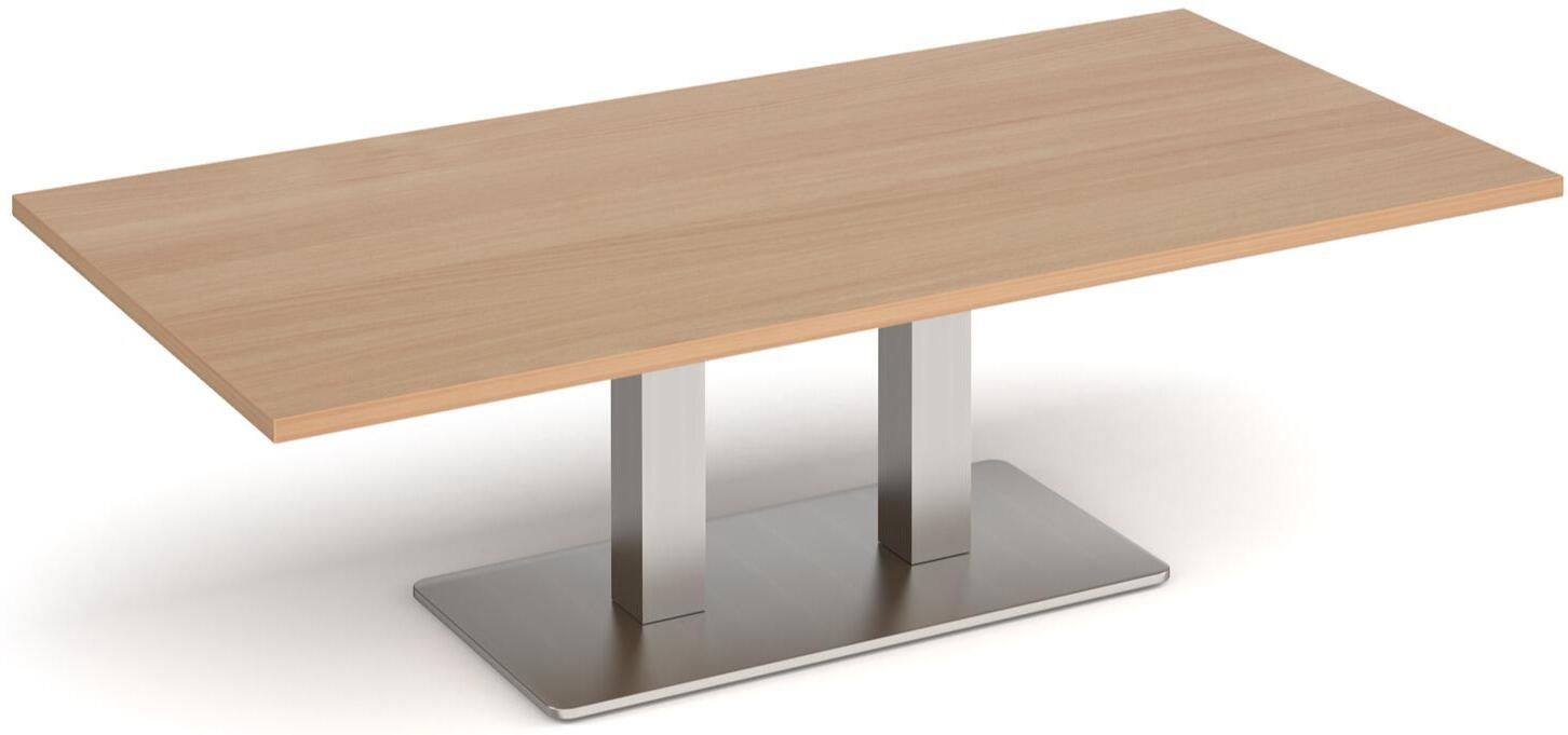 Eros Rectangular Coffee Table with Sturdy Base & Twin Uprights - Office ...