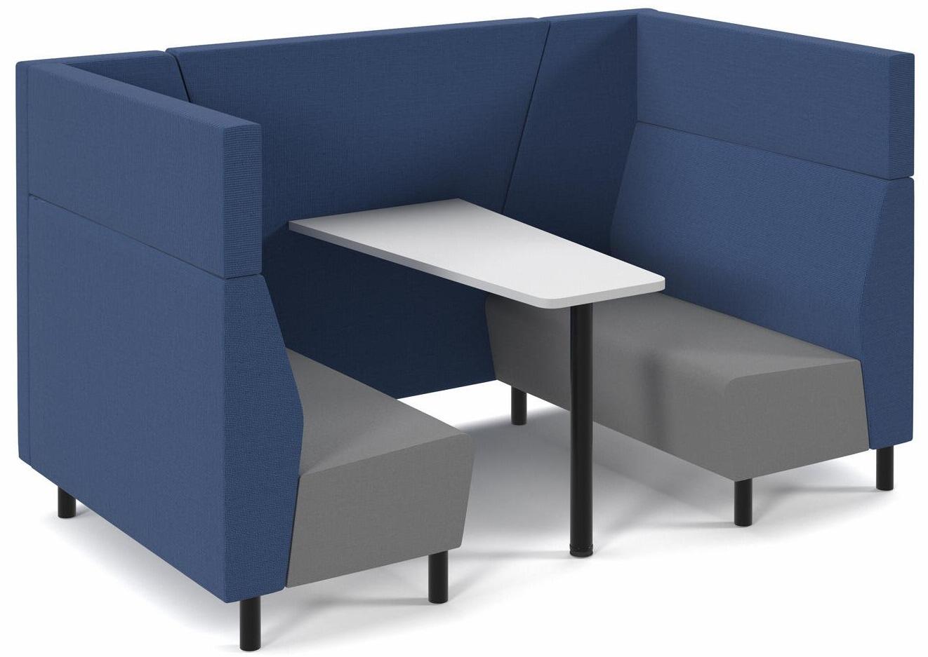 Dams Muse 4 Seater Fabric Booth with White Table - Office Furniture Direct
