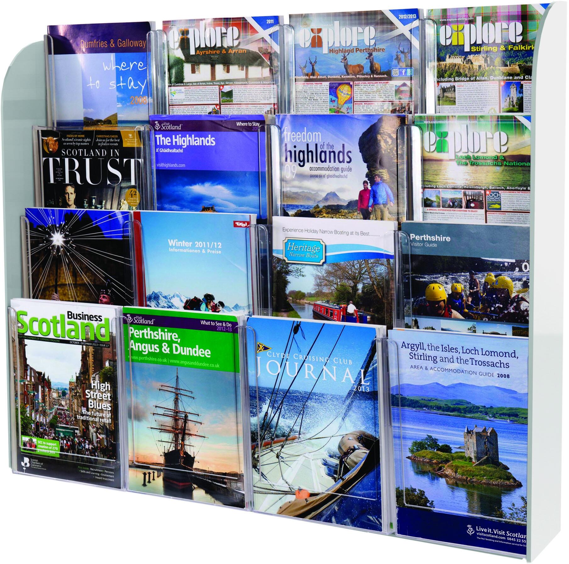 Spaceright Wall Mounted Leaflet Dispensers - 6 x A4 Size Pockets ...