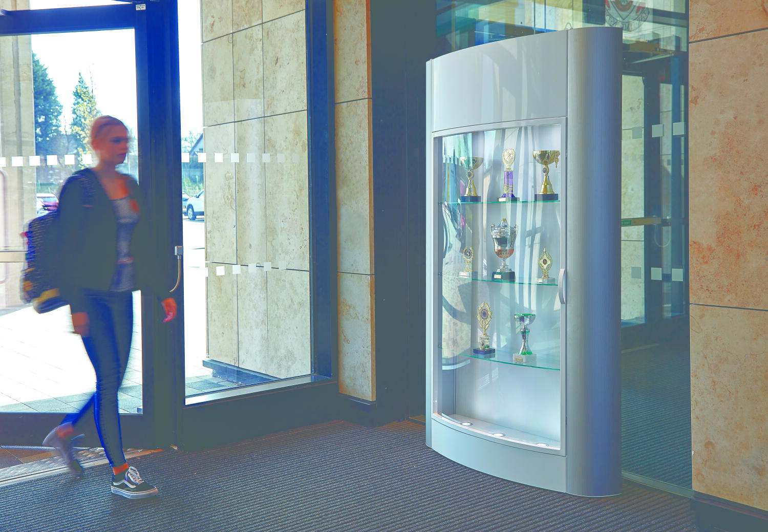 Spaceright Floor Standing Trophy Showcases - No LED Lights - Office ...