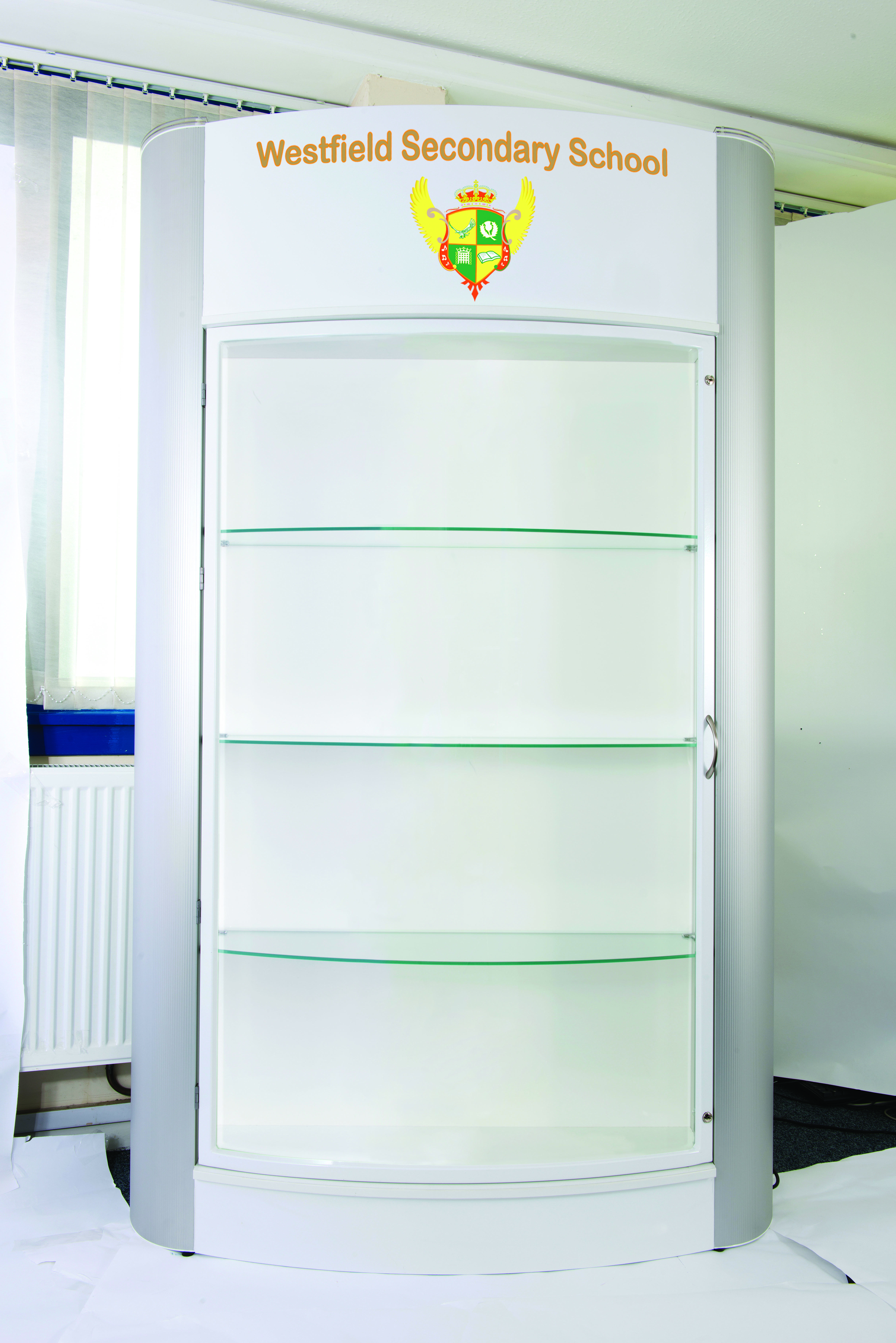 Spaceright Floor Standing Trophy Showcases with LED Lights - Office ...