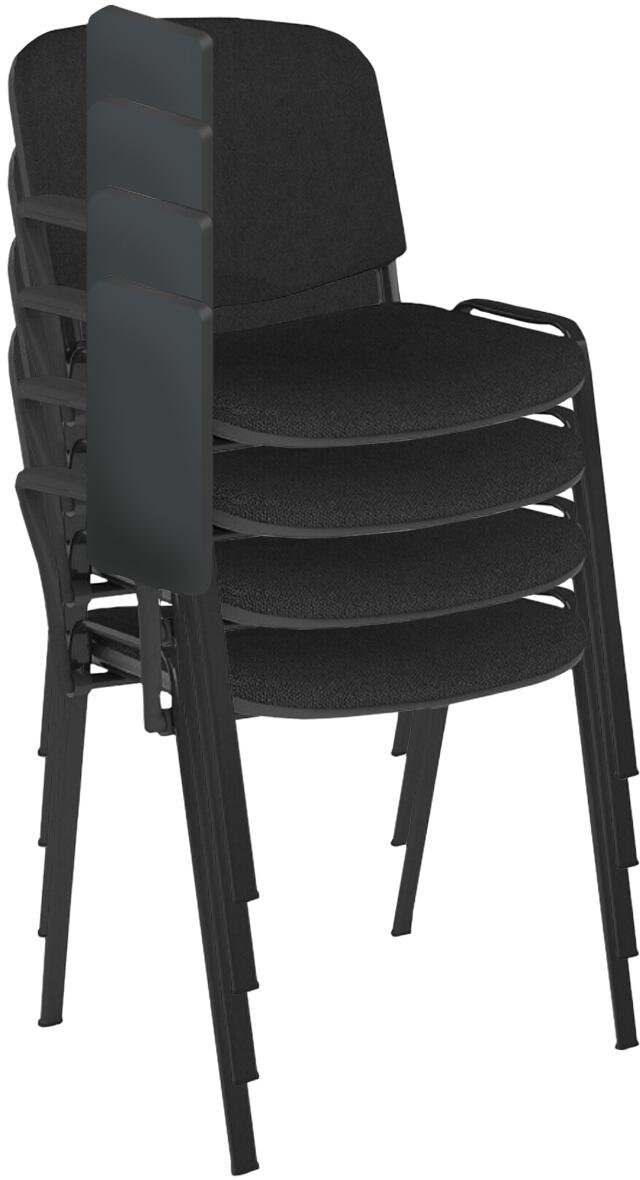 Dams Taurus Black Frame Stacking Chair with Writing Tablet - Pack of 4 ...