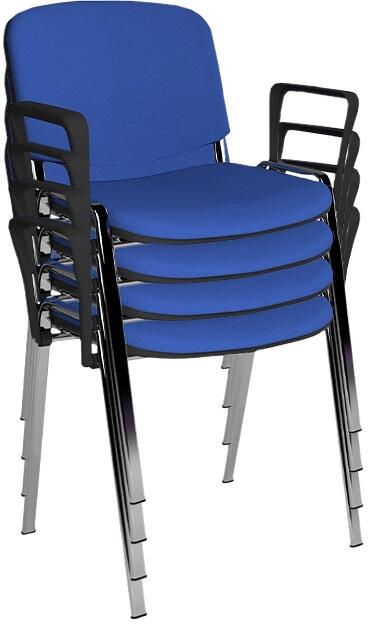 Dams Taurus Chrome Frame Stacking Chair with Arms - Pack of 4 - Office ...