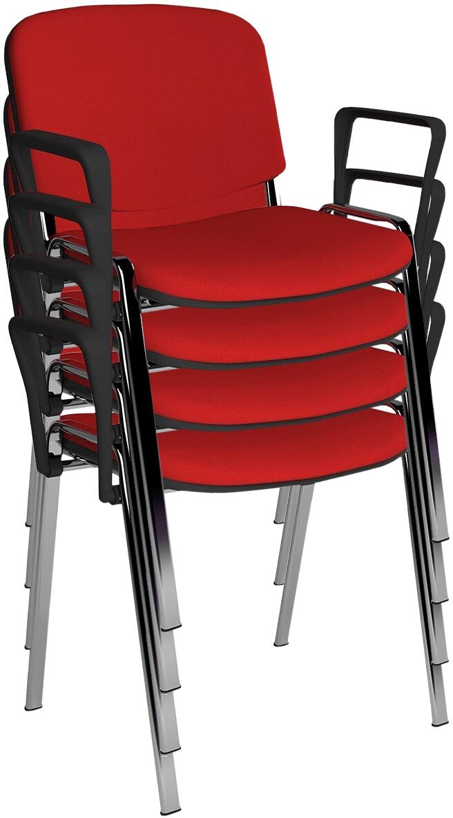 Dams Taurus Chrome Frame Stacking Chair with Arms - Pack of 4 - Office ...