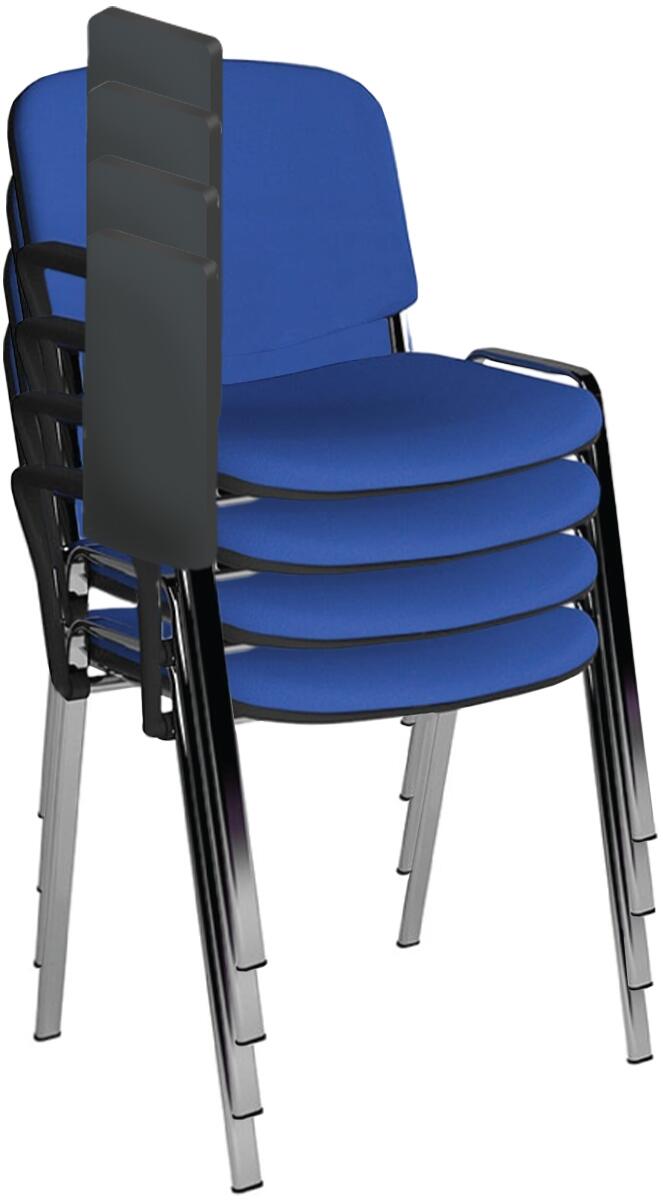 Dams Taurus Chrome Frame Stacking Chair with Writing Tablet - Pack of 4 ...