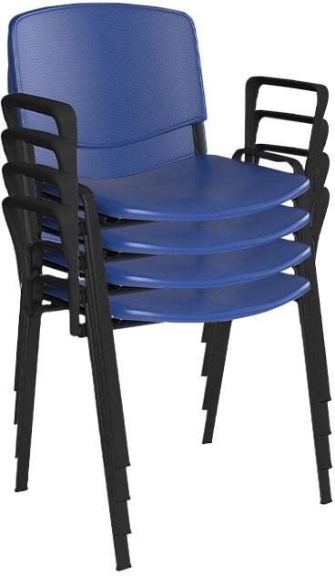 Dams Taurus Plastic Stacking Chair with Arms - Pack of 4 - Office ...