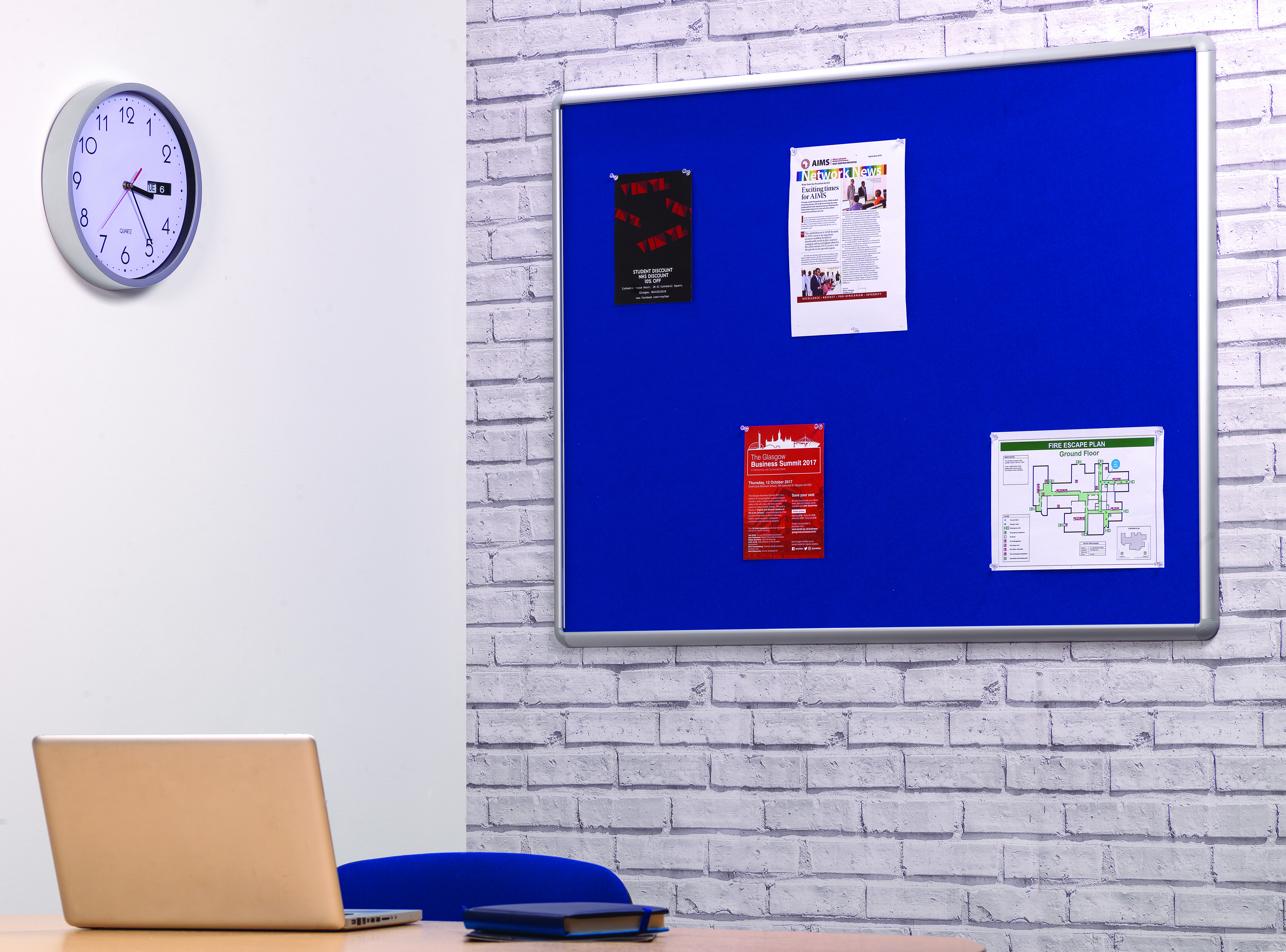 Premium Aluminium Framed Noticeboard - Spaceright SmartShield - Office ...