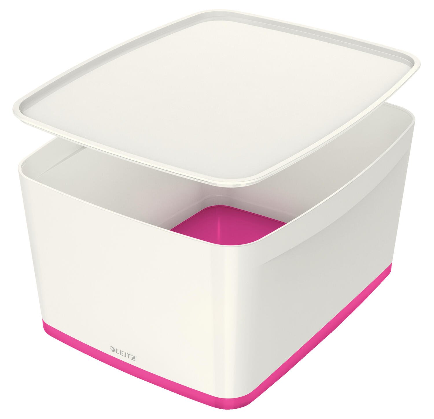 Leitz Mybox Large Storage Box with Lid - White and Pink - Office ...