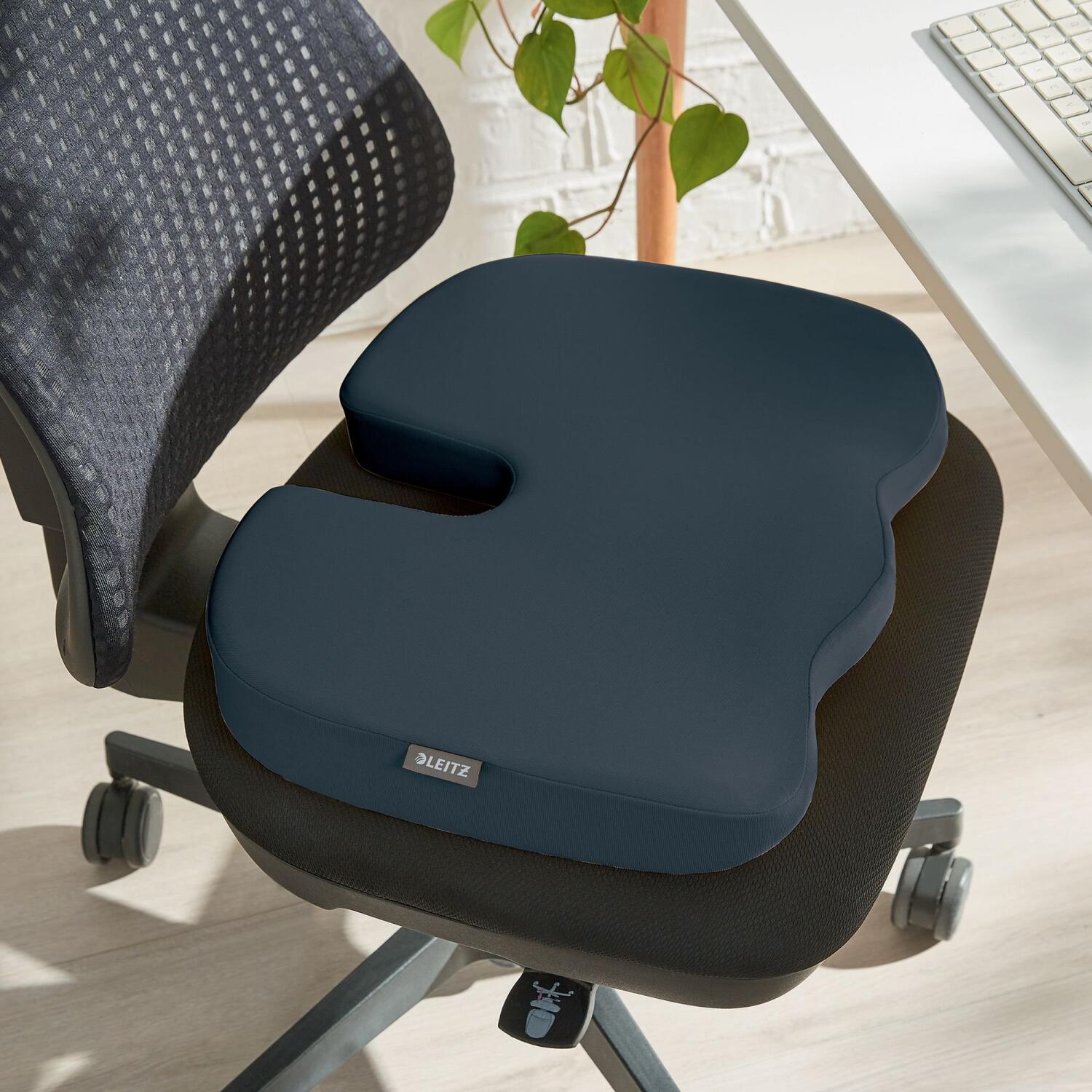 Leitz Foam Seat Cushion Velvet Grey Office Furniture Direct