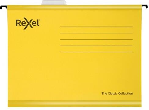 Rexel Classic A4 Reinforced Filing Cabinet Suspension Files Yellow ...