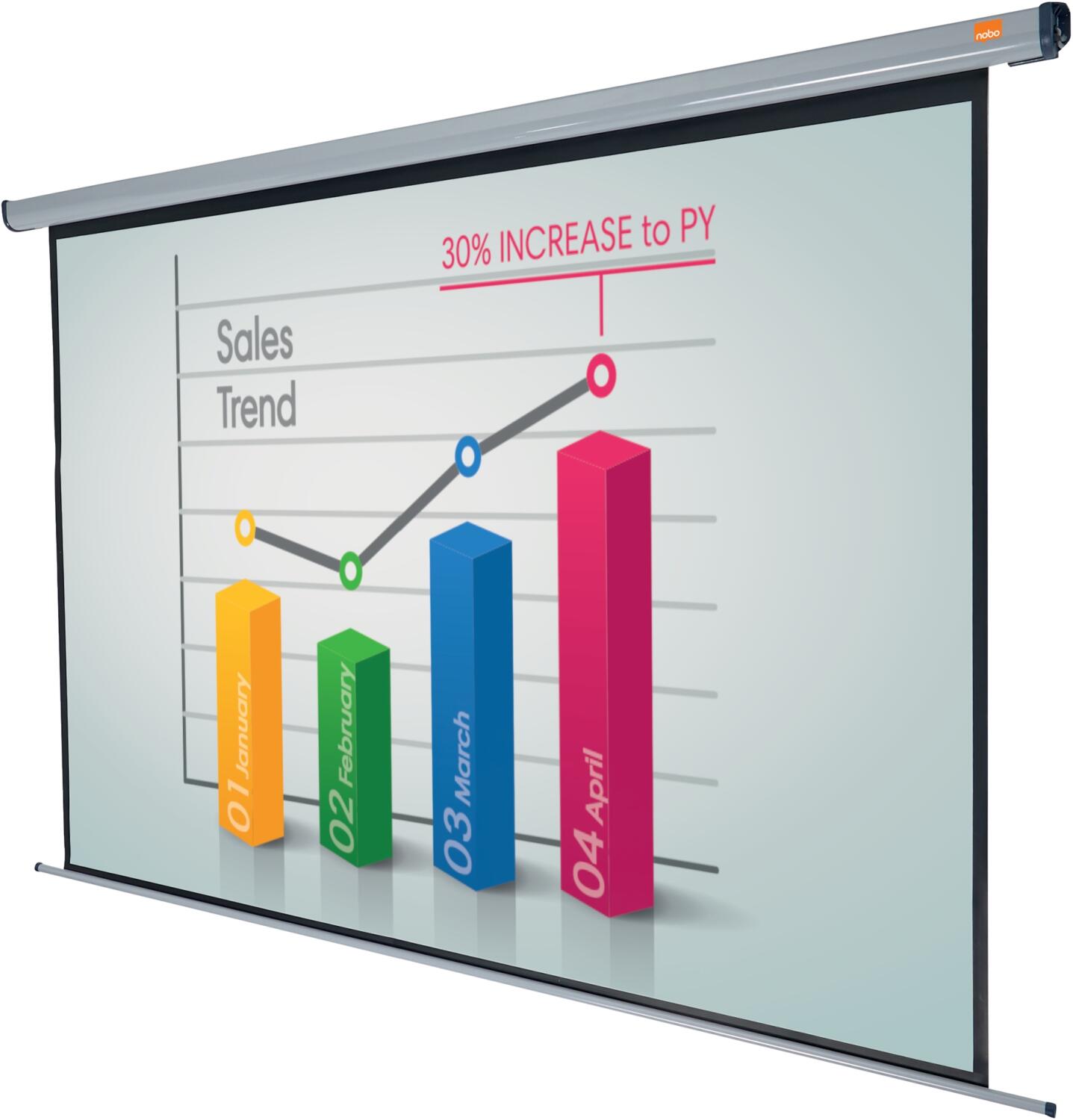 Nobo Electric Projection Screen with Remote Control 4:3 Format 2400mm x ...