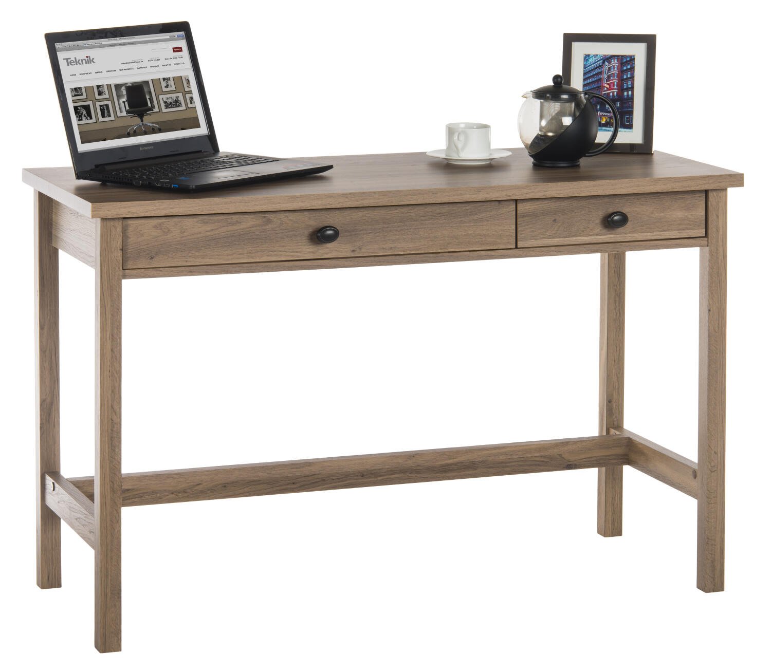 Teknik Study Desk - Salt Oak - Office Furniture Direct