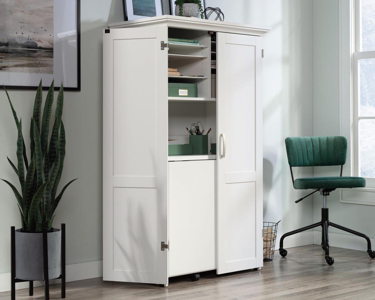 Teknik Hideaway Cotswold Office Craft Station in Soft White Office Furniture Direct