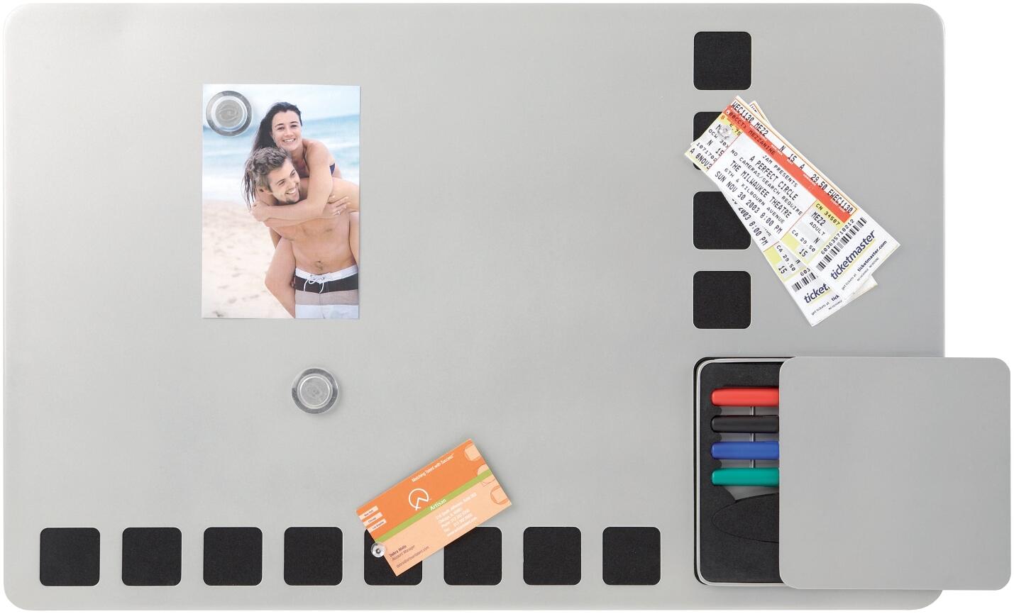 Nobo Small Magnetic Whiteboard with Pin Board Squares 610x390mm ...