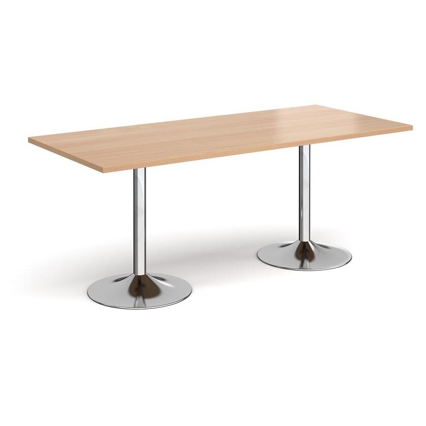 Genoa Rectangular Dining Table with Trumpet Base - Dams Furniture ...