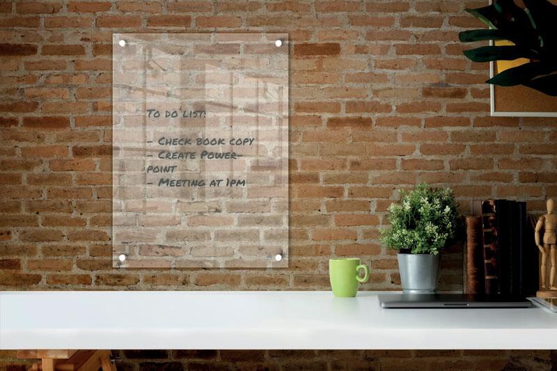 Nobo Transparent Acrylic Mini Whiteboard Wall Mounted 600mm x 450mm ...