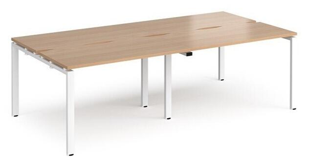 4 Person Back-to-Back Dams Adapt Bench Desk 2400mm x 1200mm - Office ...