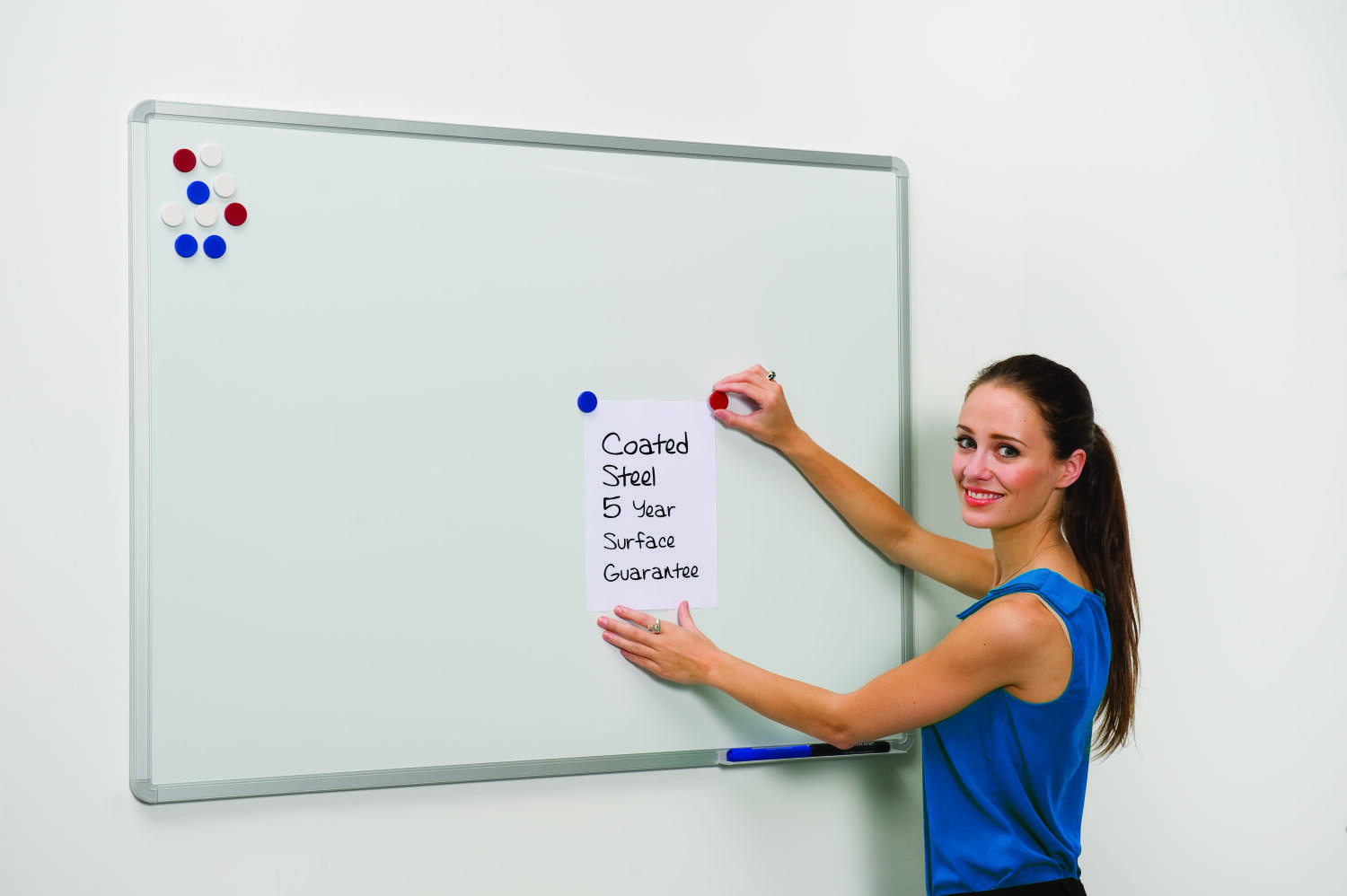 Spaceright Coated Steel Writing White Boards - 900 x 600mm - Office ...