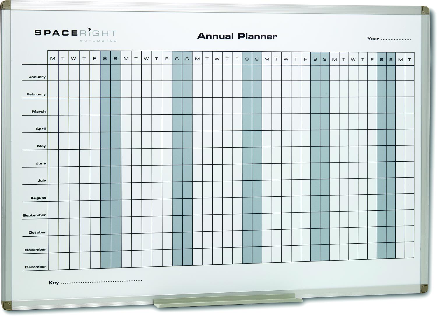 Spaceright Annual Planner Magnetic Whiteboard - 900x600mm, UK Made ...
