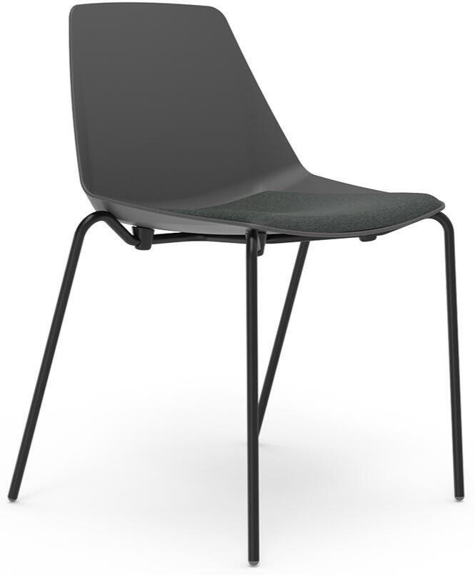 Formetiq Havana Four Leg Chair with Seat Pad in Dark Grey - Office ...