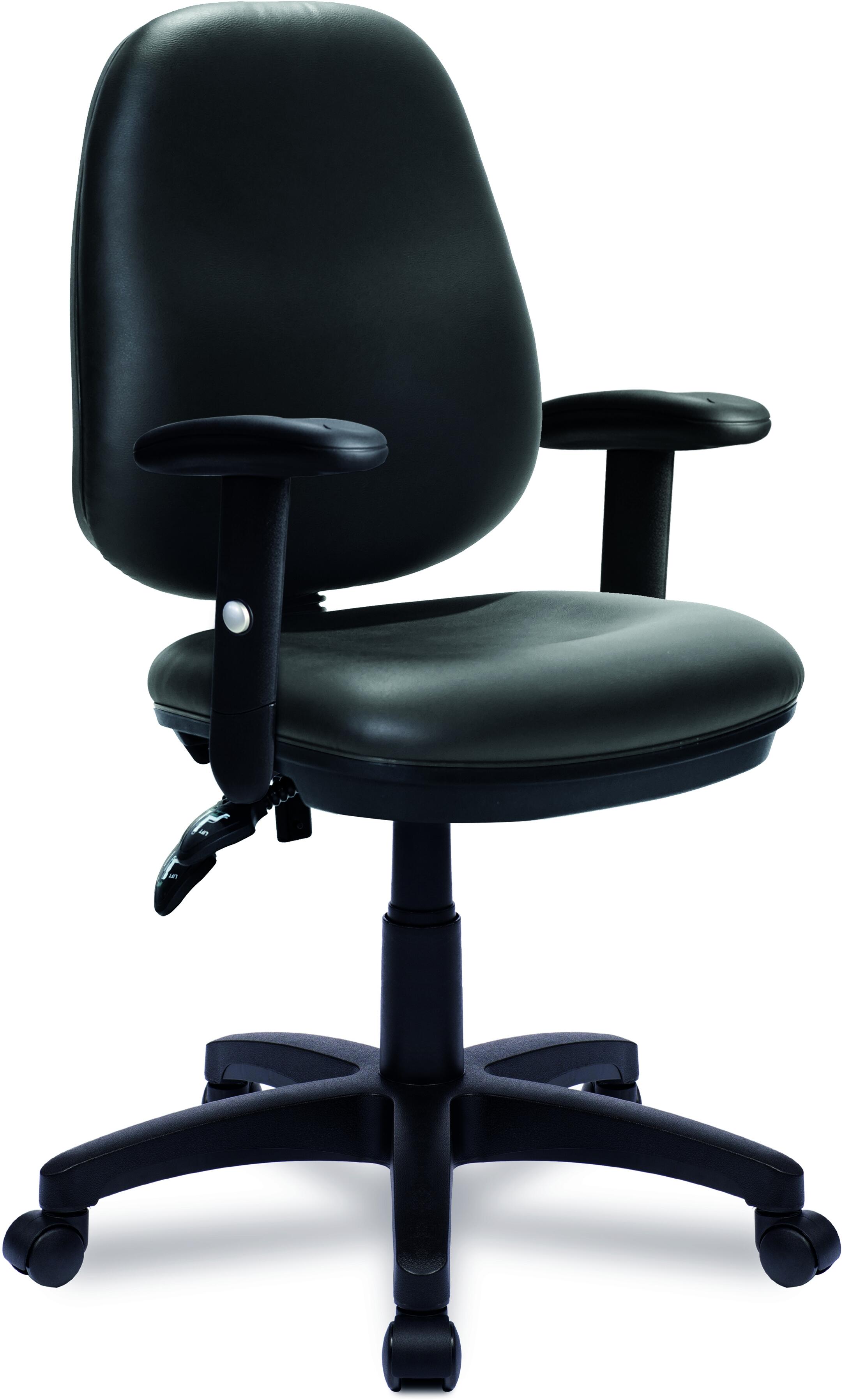 Nautilus Java 200 Black Vinyl Operator Chair with Adjustable Arms ...