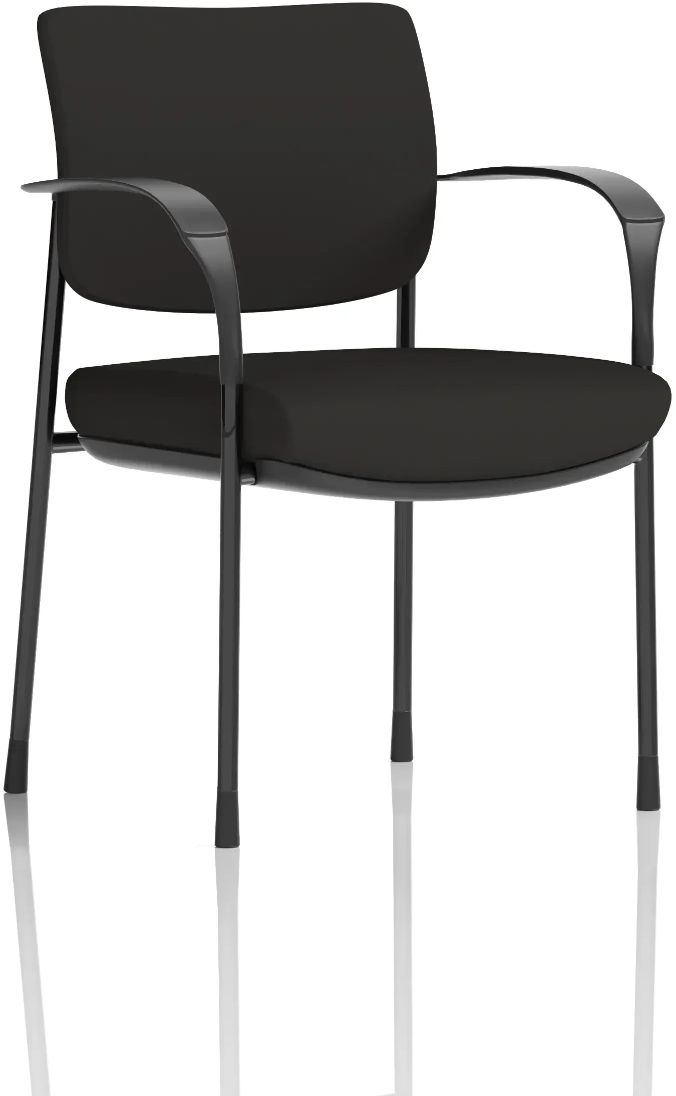 Dynamic Brunswick Deluxe Black Fabric Back Black Frame Chair With Arms ...