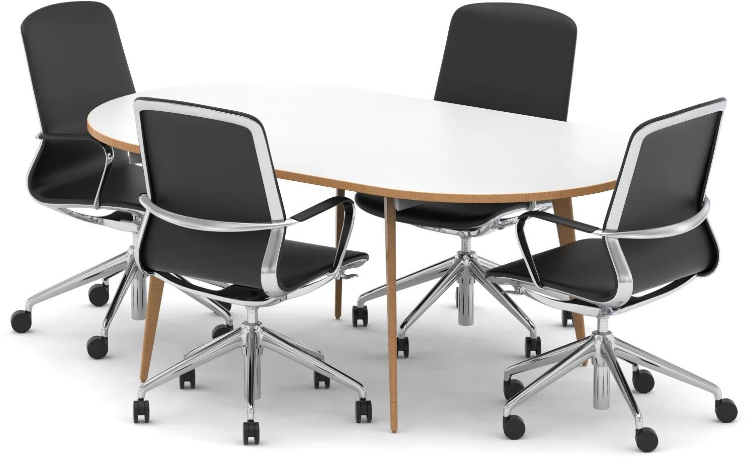 Dynamic Oslo Boardroom Table with 4 x Lucia Executive Chairs - 1800mm ...