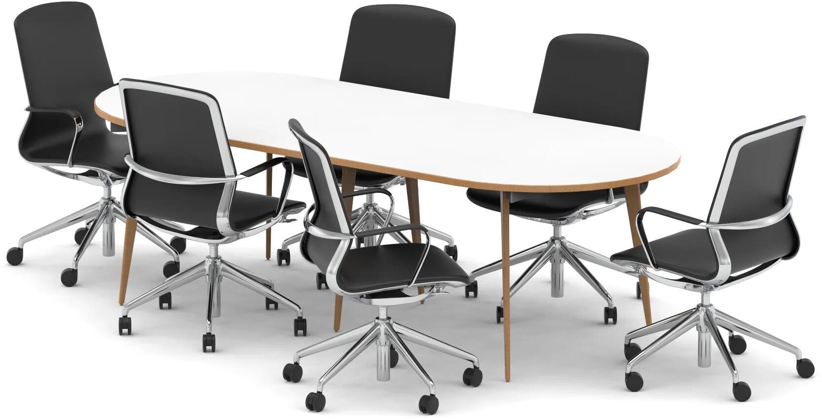 Dynamic Oslo Boardroom Table with 6 x Lucia Executive Chairs - 2400mm ...