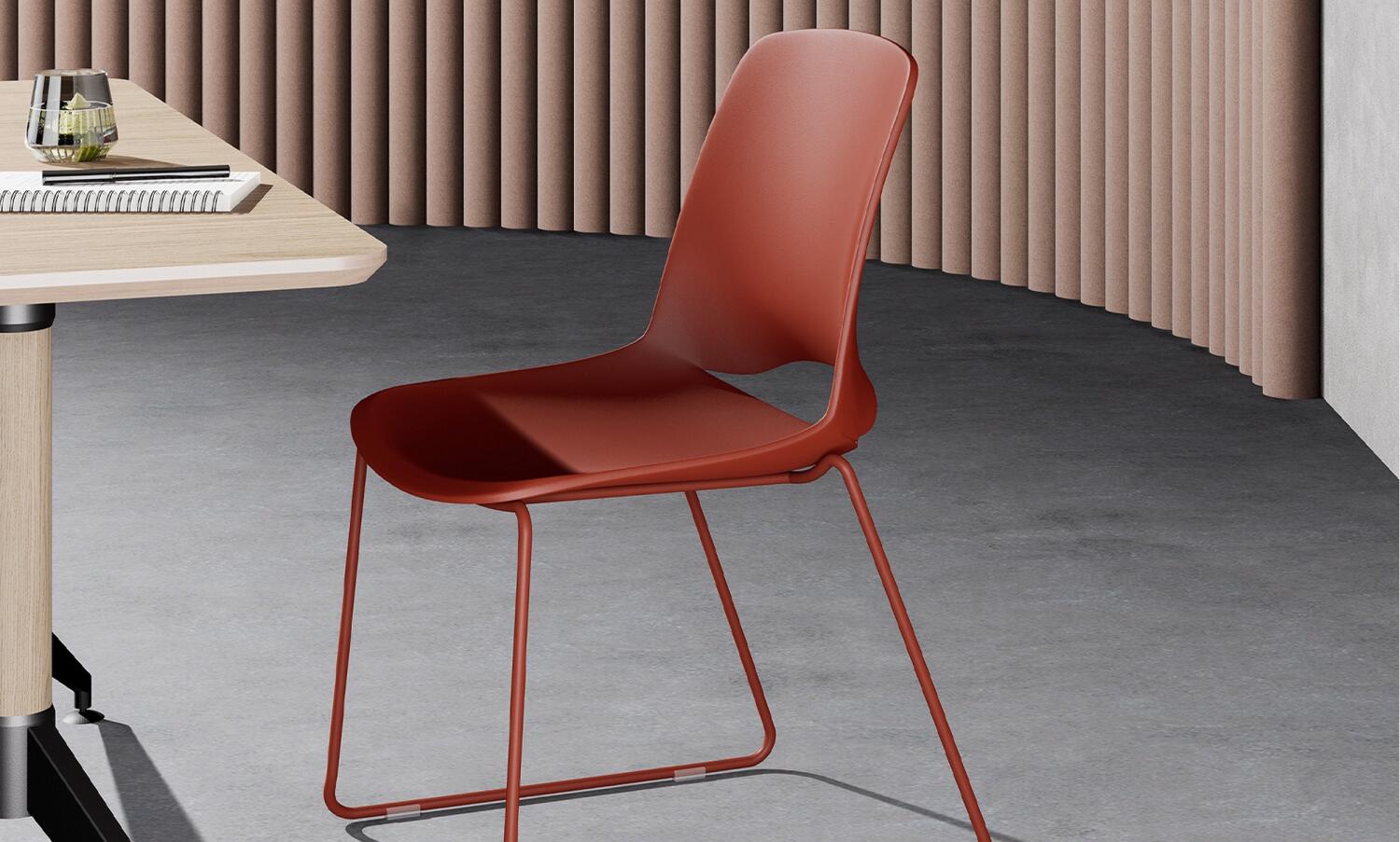 Elite Kiro Sled Open Back Chair With Plastic Shell - Office Furniture ...