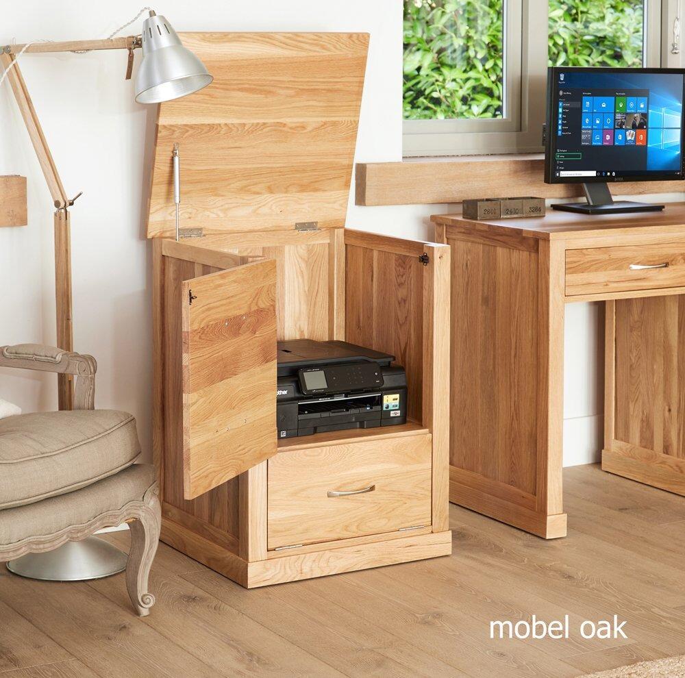 Mobel Oak Printer Cupboard - Contemporary Oak Cabinet for Office ...