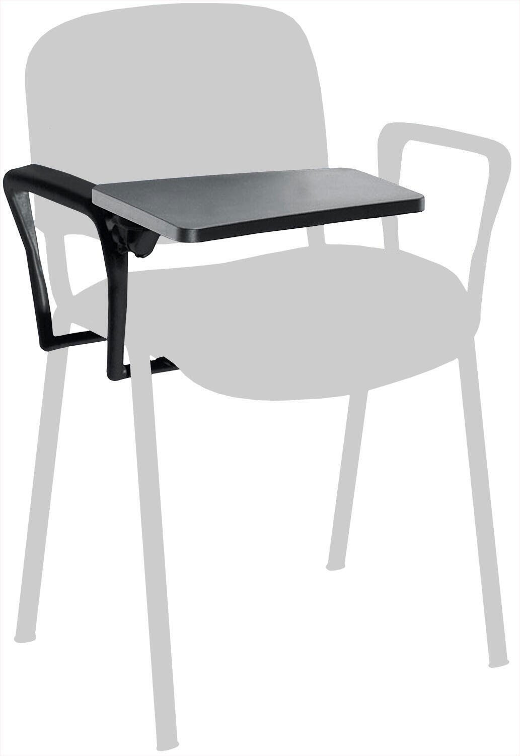 TC Club Black Plastic Writing Tablet & Arm - Office Furniture Direct
