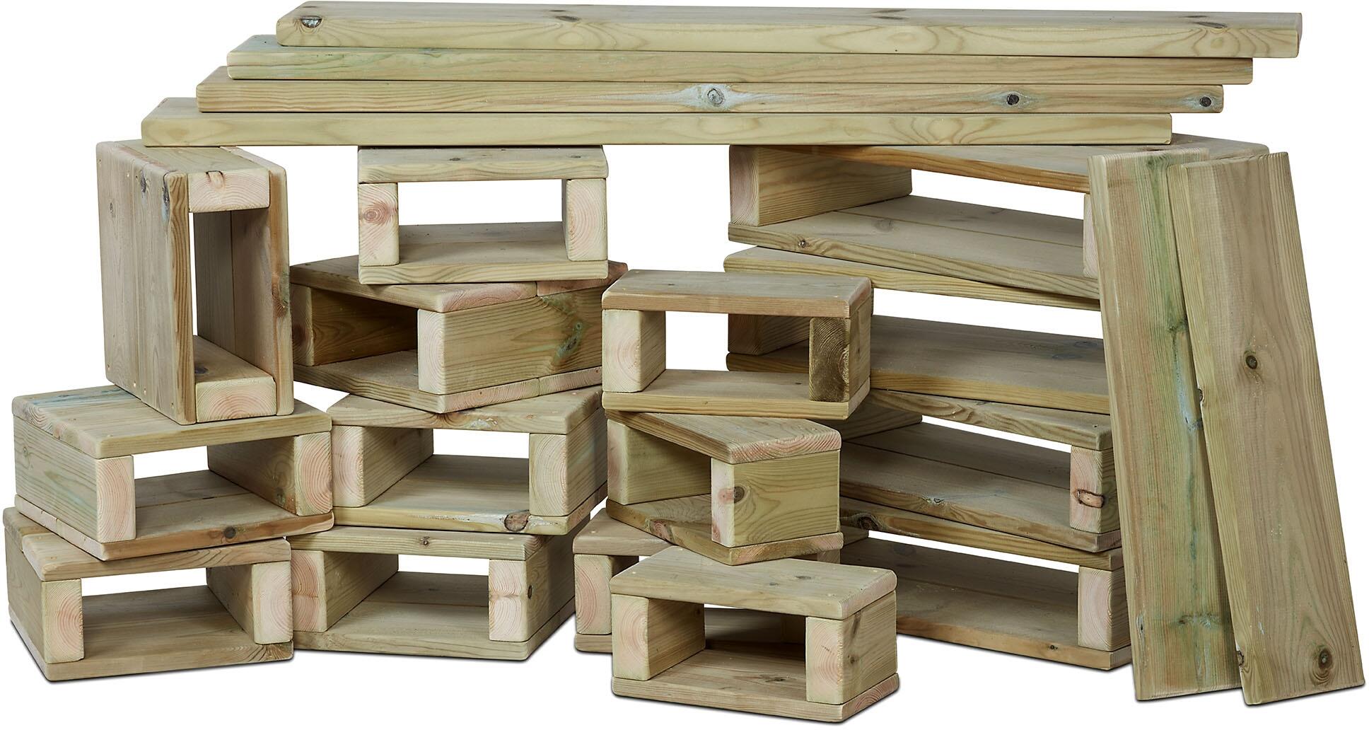 Millhouse 22-Piece Building Block Set for Outdoor Play & Learning - Office Furniture Direct