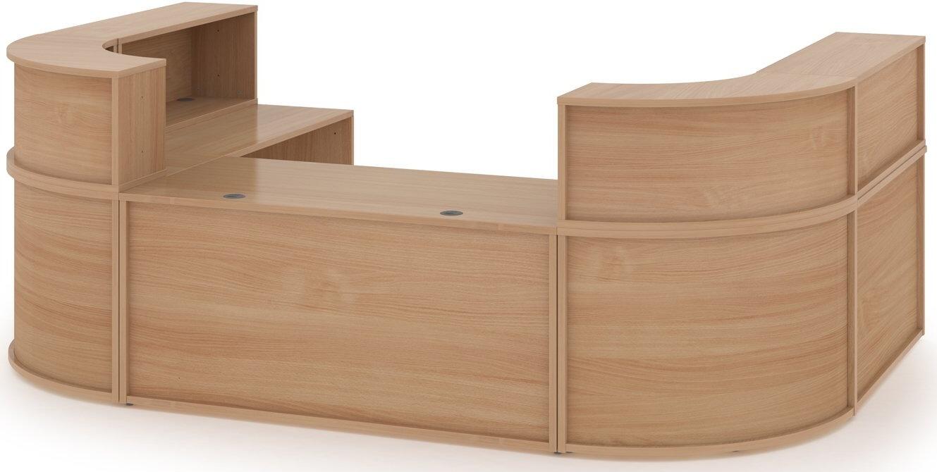 Gentoo Extra Large U-shaped Complete Reception Unit in Beech - Office ...