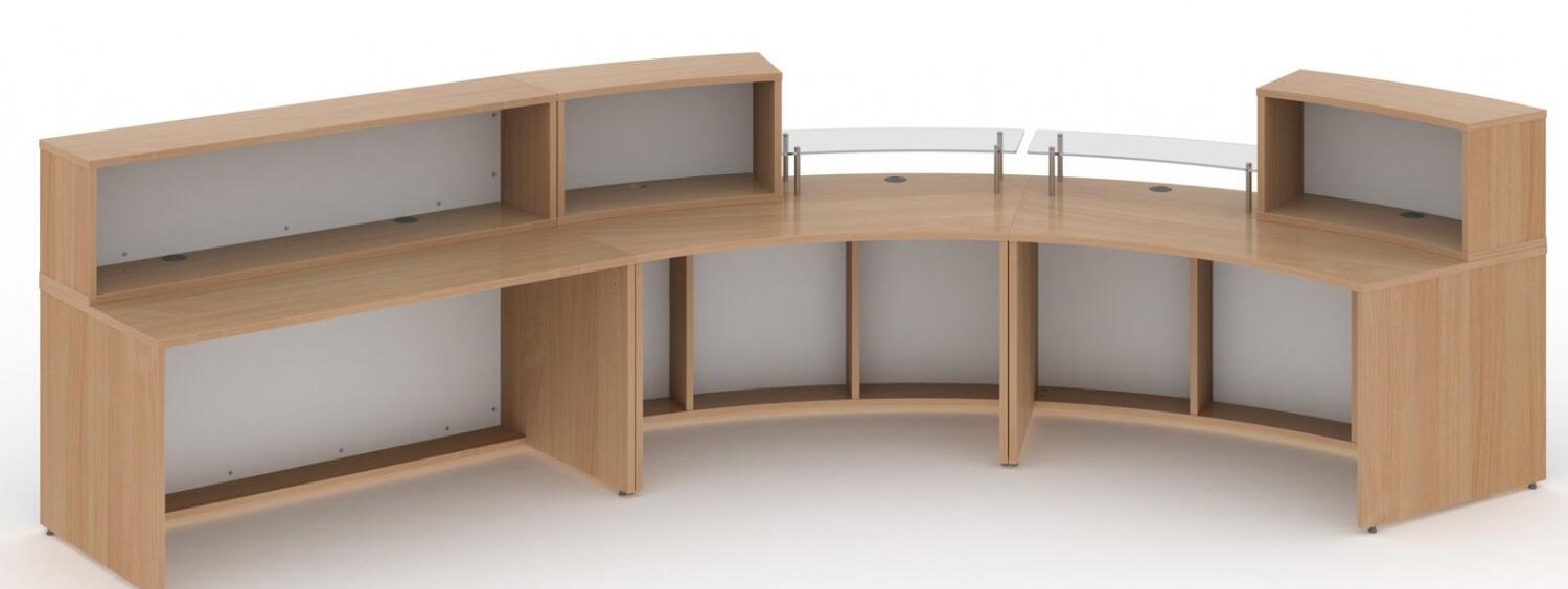 Dams Extra Large Curved Reception Unit in Beech & White - Office ...