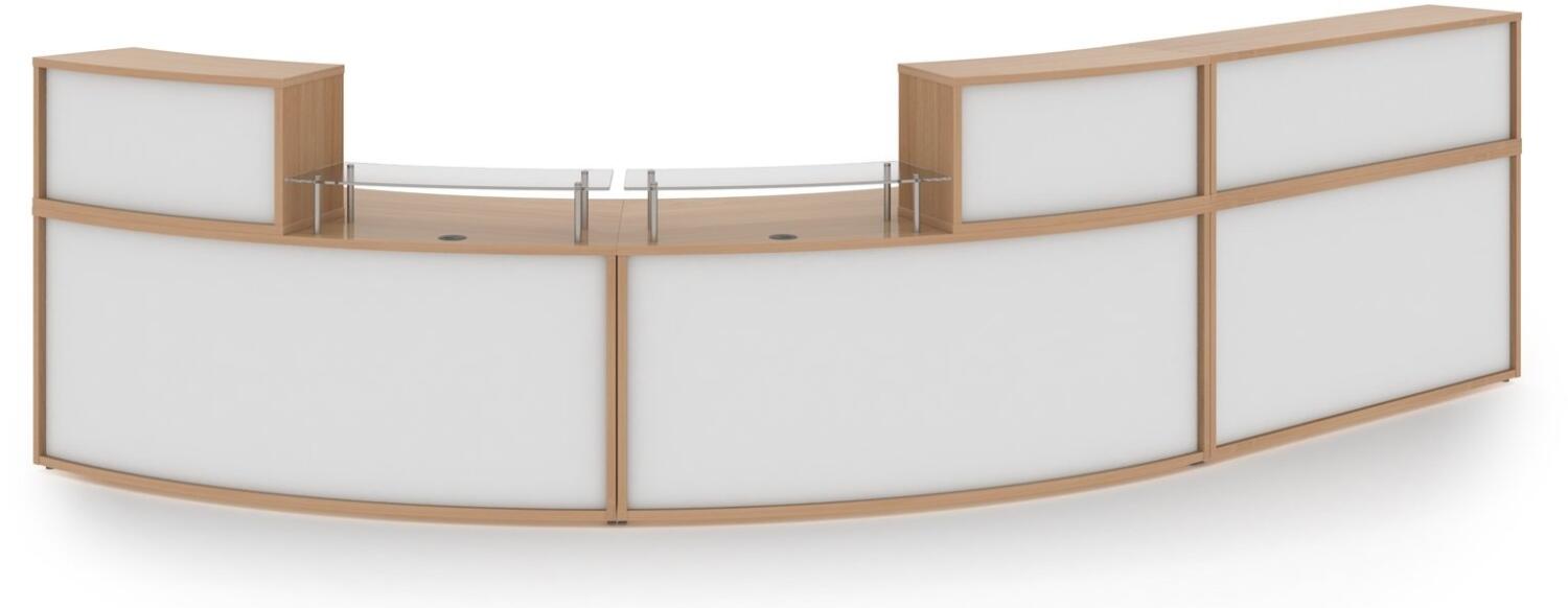 Dams Extra Large Curved Reception Unit in Beech & White - Office ...