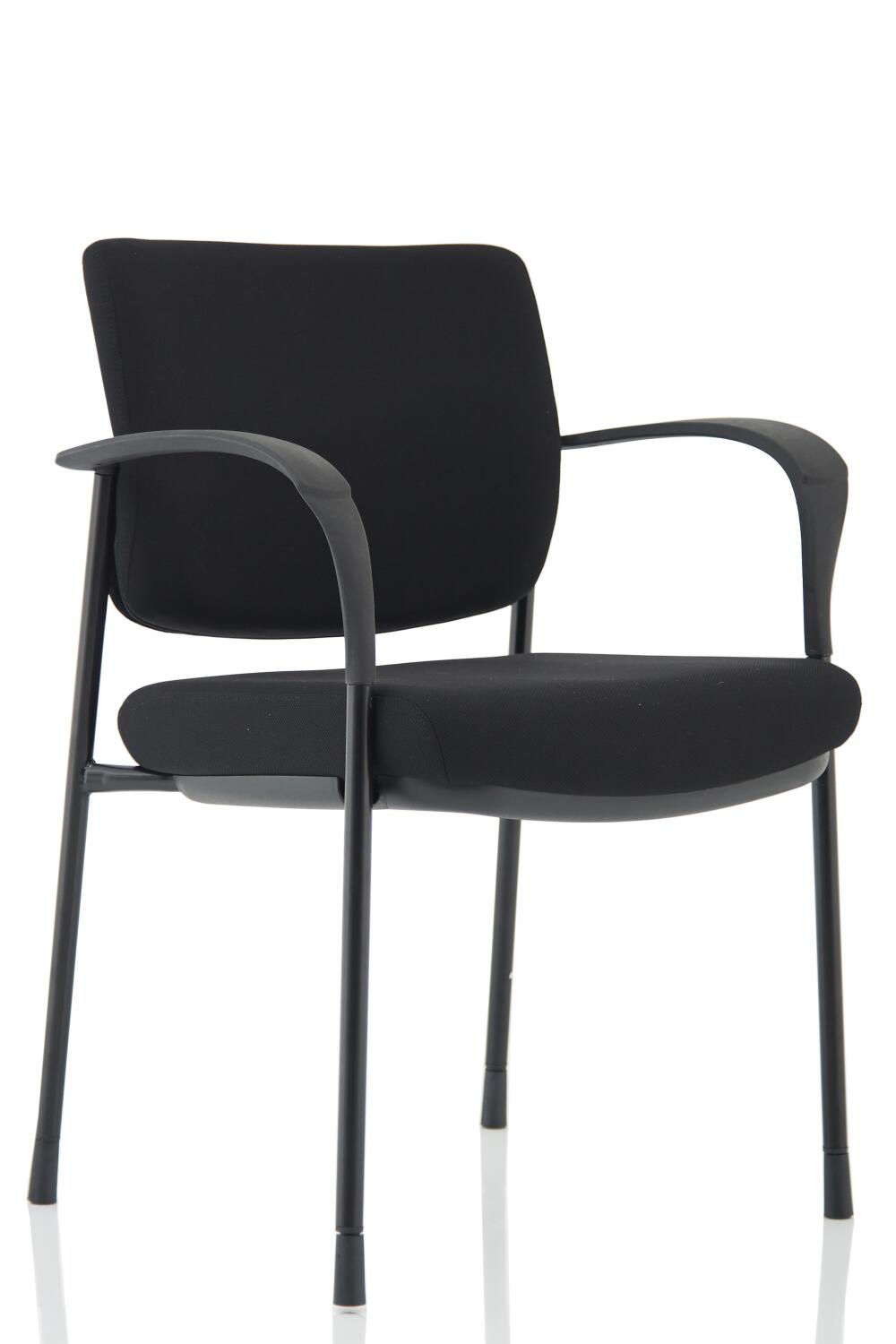Dynamic Brunswick Deluxe Black Fabric Back Black Frame Chair With Arms ...