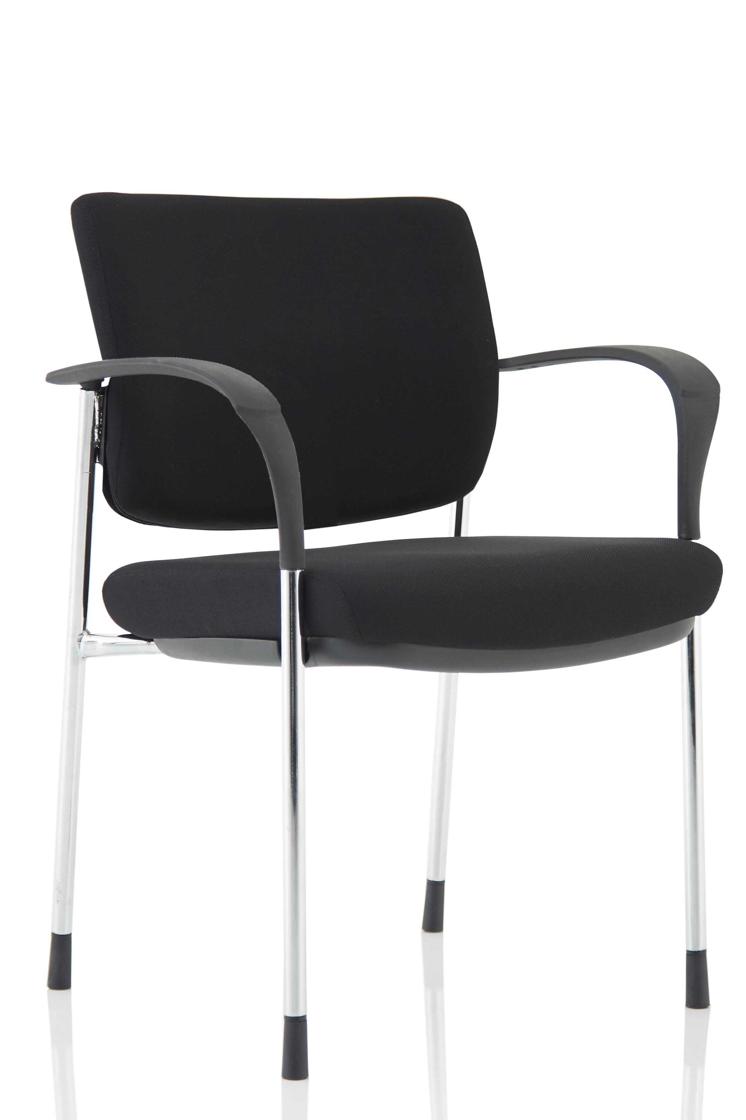 Dynamic Brunswick Deluxe Black Fabric Back Chrome Frame Chair With Arms ...