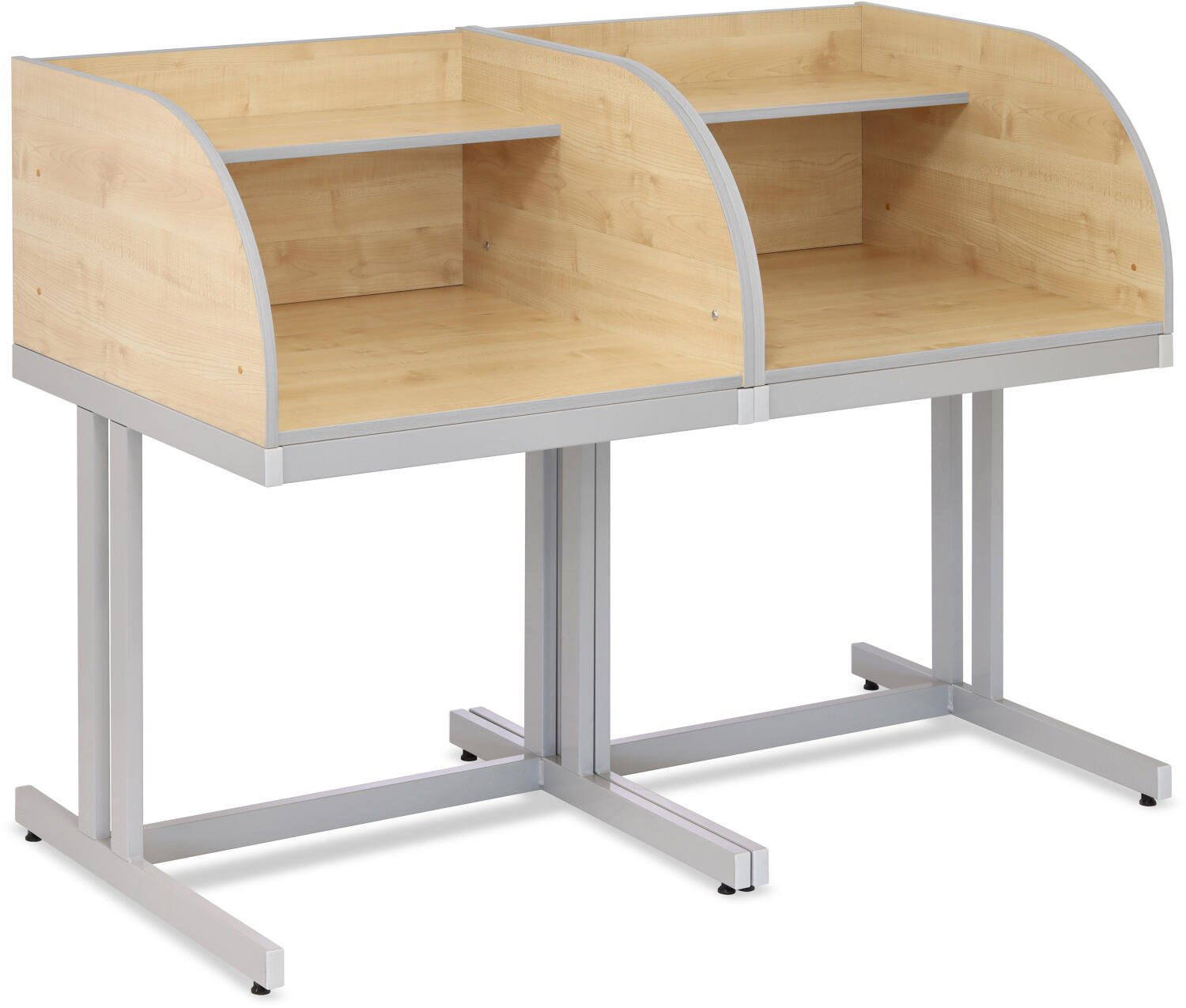 Monarch Double Study Carrel with Round Sides - Office Furniture Direct
