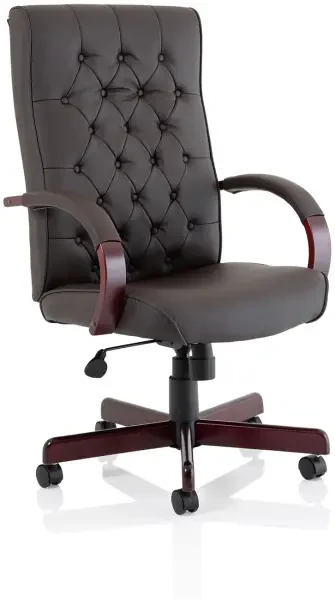 Chesterfield Leather Executive Chair - Comfort & Style for Office/Home ...
