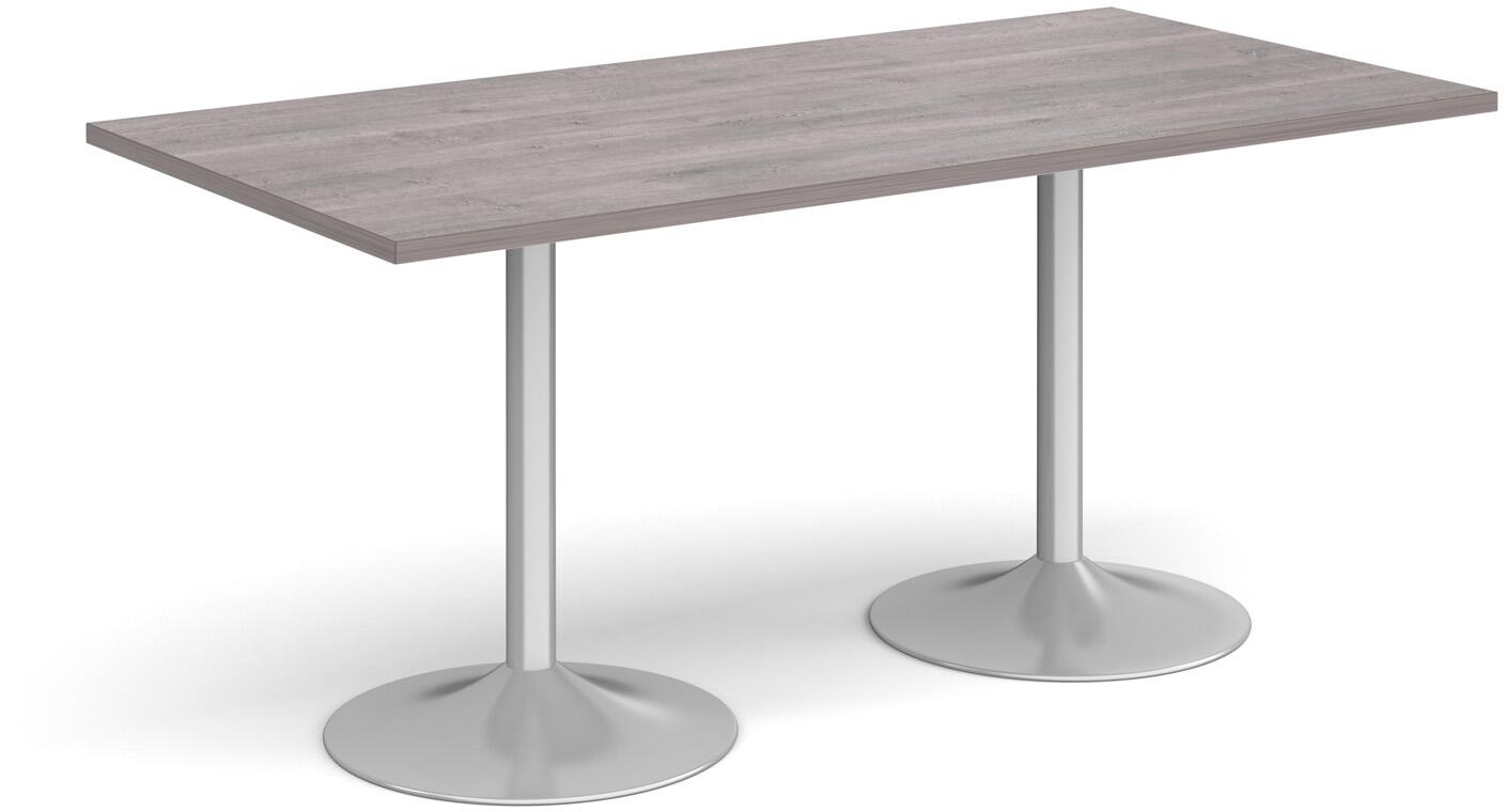 Dams Genoa Rectangular Dining Table with Trumpet Base 1600x800mm - Office Furniture Direct