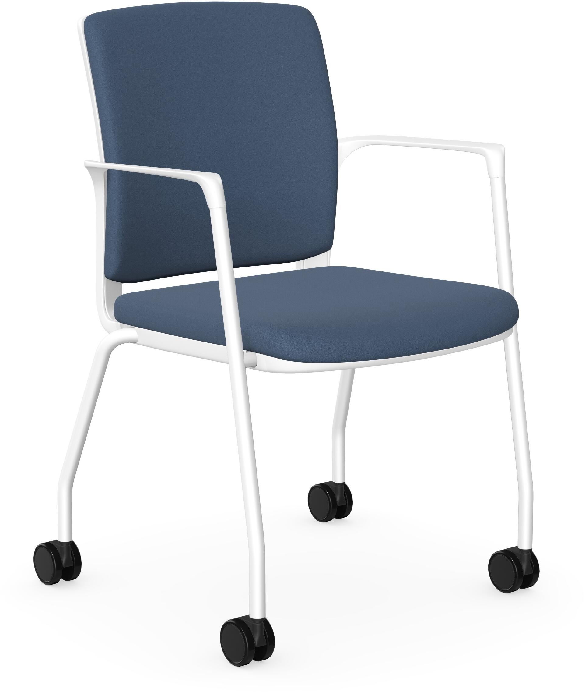 Elite Infinity 4 Legged Castor Chair with Upholstered Seat and Back ...