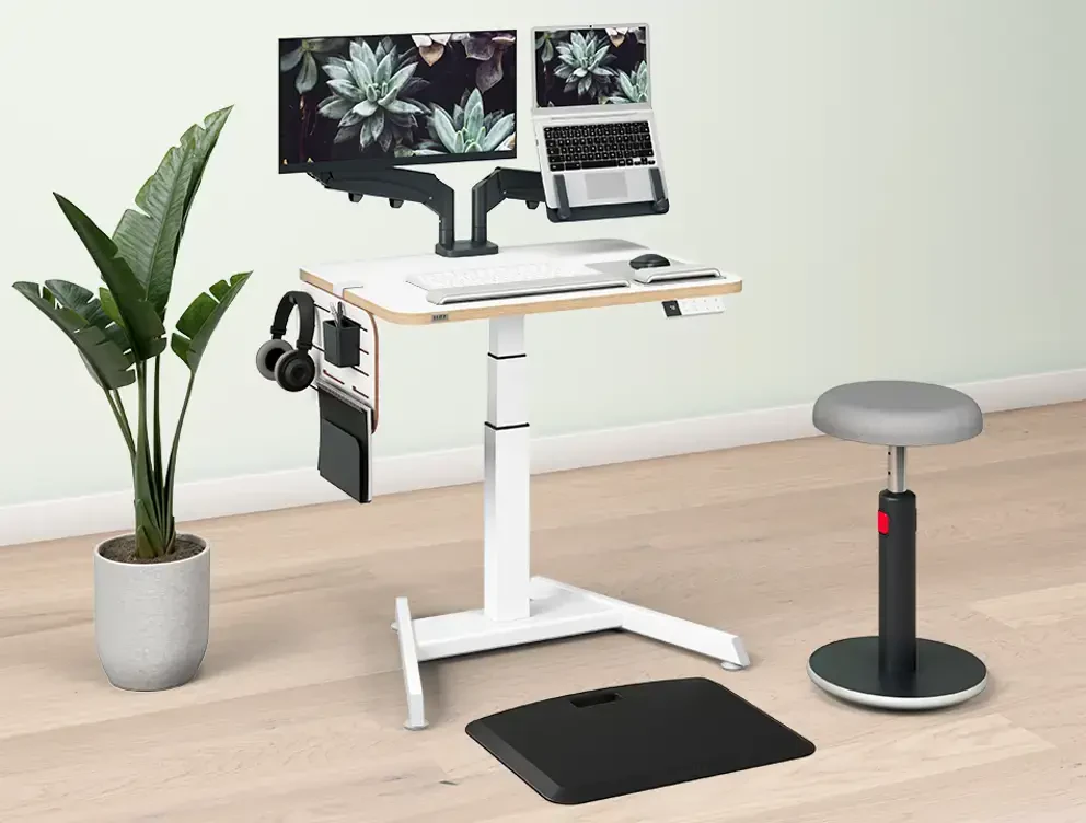 Leitz Ergo Compact Workstation Pro - Monitor & Laptop - Office Furniture Direct