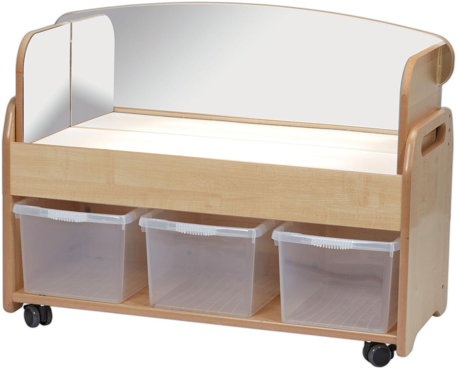Millhouse Low Level Light Box Trolley with Mirror Surround - Office ...