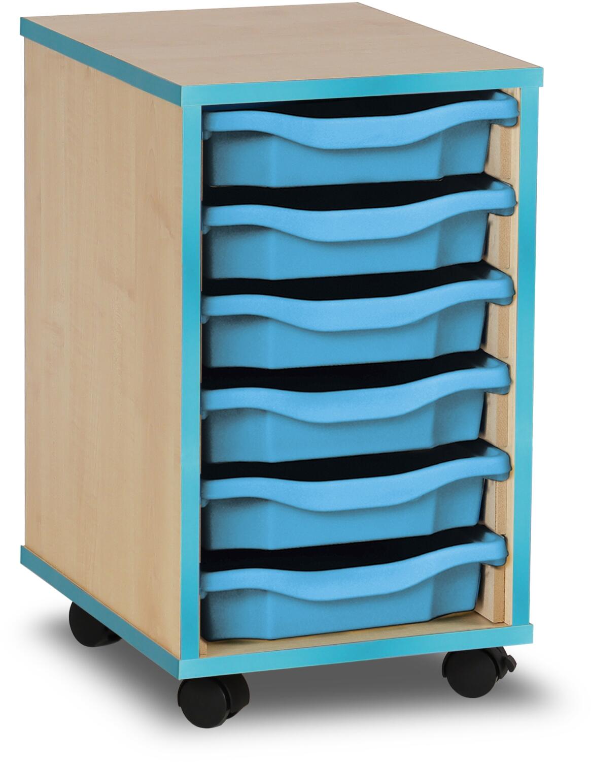 Monarch Coloured Tray Unit - 6 Trays - Office Furniture Direct