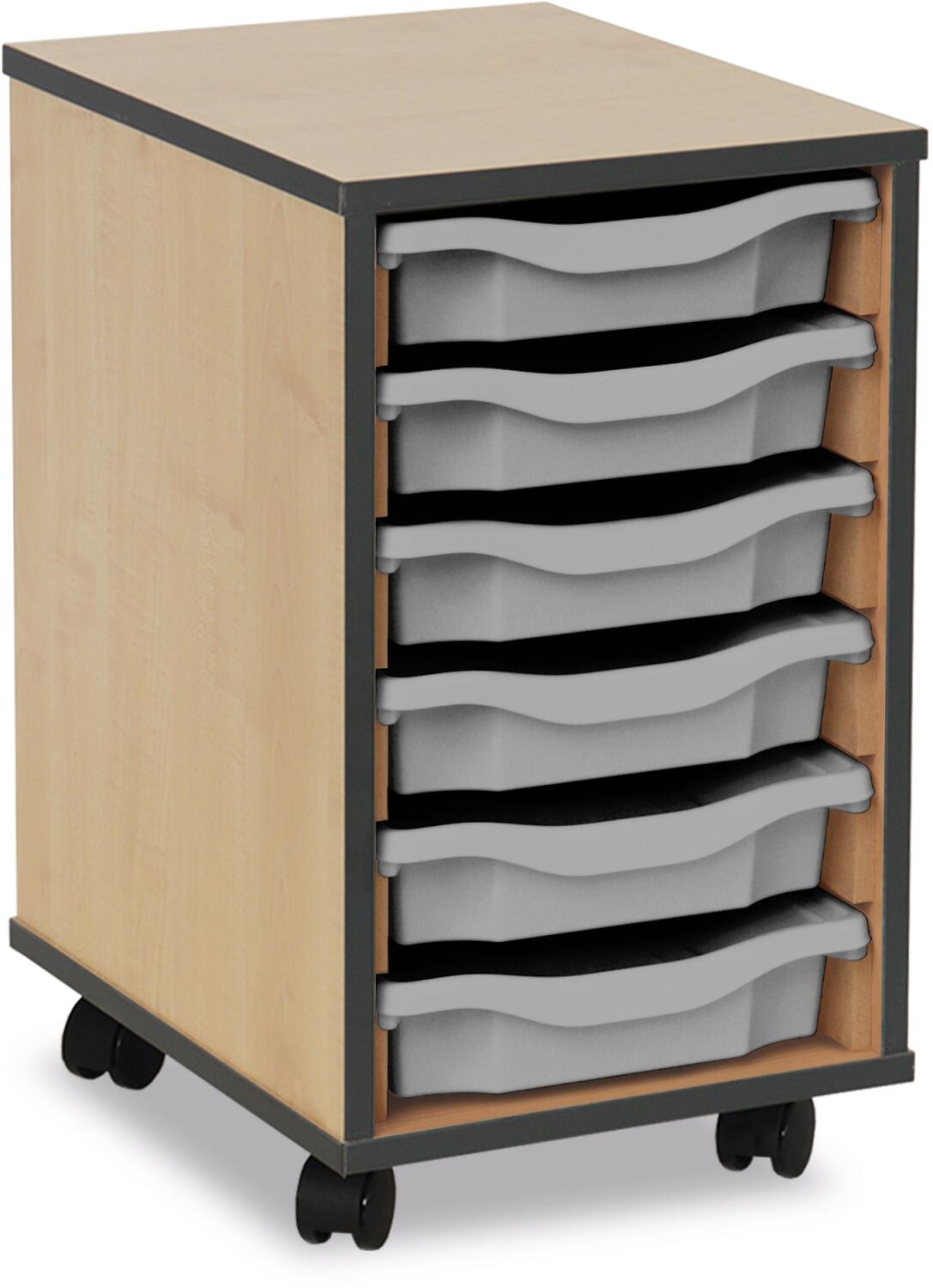 Monarch Coloured Tray Unit - 6 Trays - Office Furniture Direct