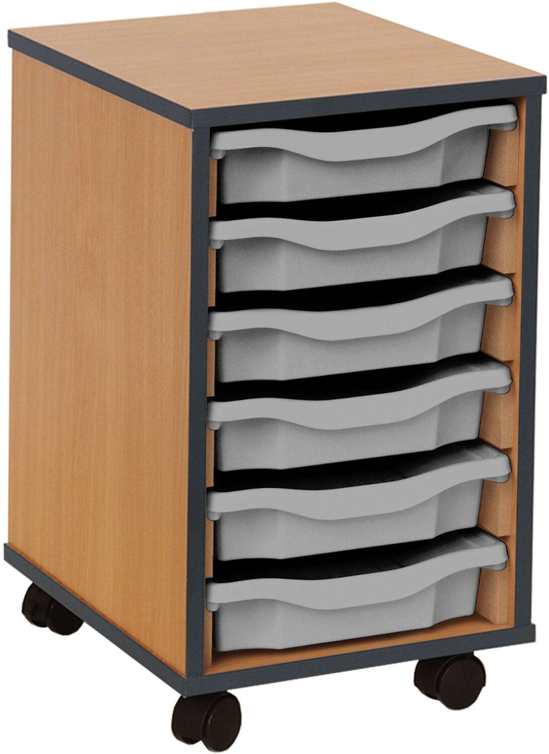 Monarch Coloured Tray Unit - 6 Trays - Office Furniture Direct